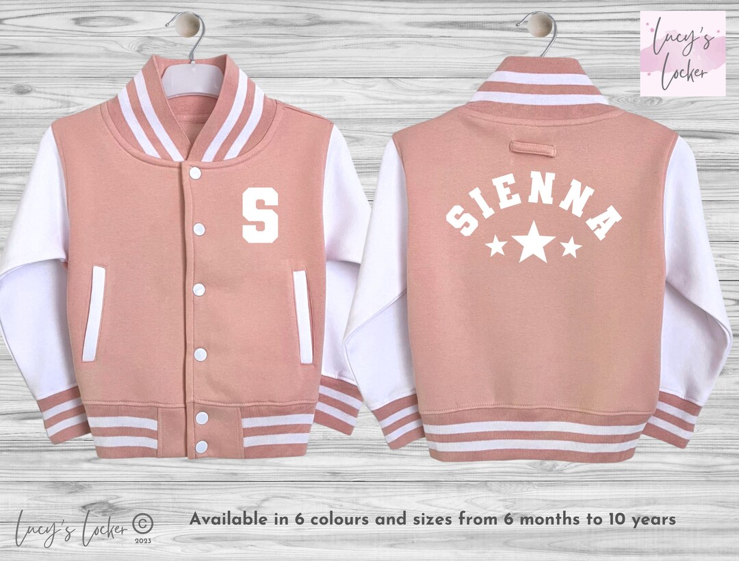 Personalised Kids Varsity Jacket | Initial, Name, Stars | College ...