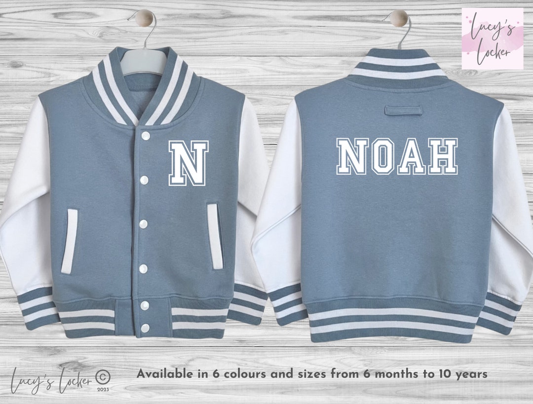 Personalised Kids Varsity Jacket | Initial | Name | College Baseball ...