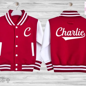 Personalised Kids Varsity Jacket | Initial | Name | College Baseball ...