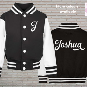 Personalised Kids Varsity Jacket | Initial | Name | College Baseball ...