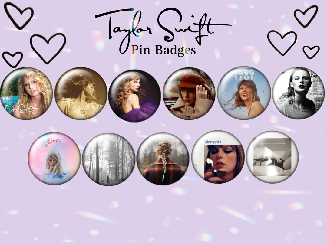 Taylor Swift Album Cover Pin Badges Handmade Fast Delivery - Etsy UK