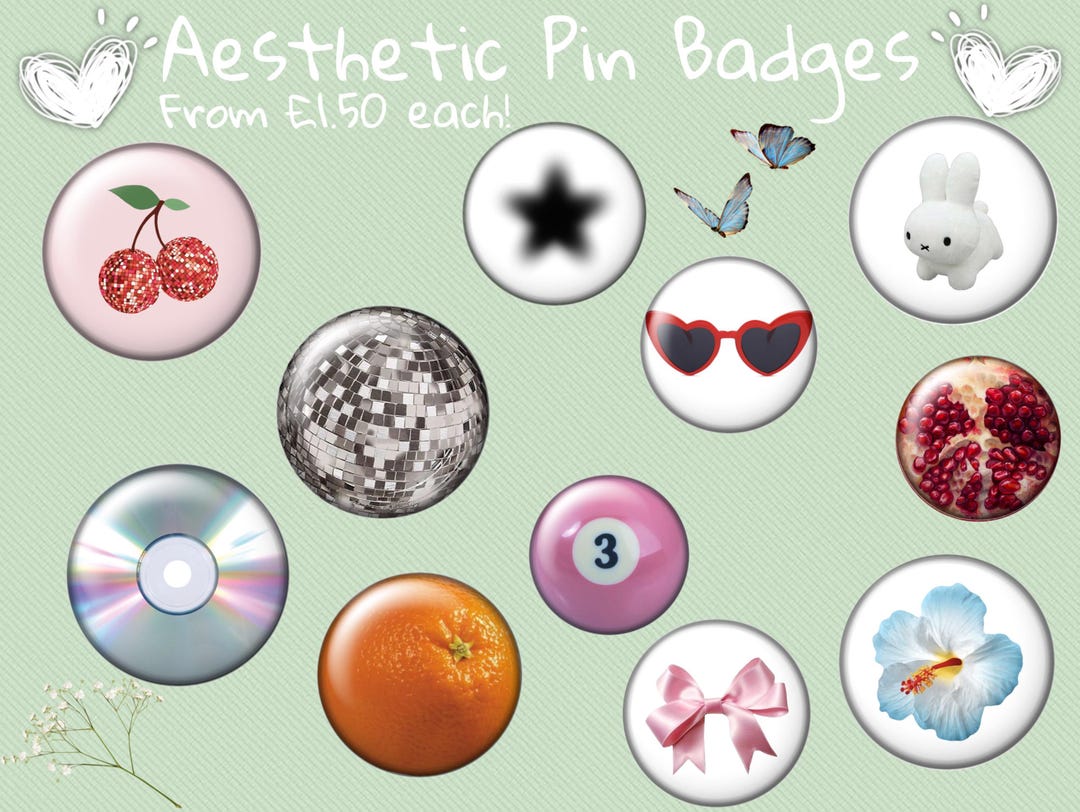 Pinterest Aesthetic Pin Badges Handmade Fast Delivery - Etsy