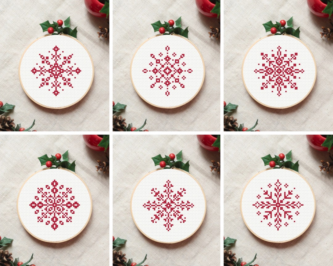 Snowflakes Cross Stitch Patterns, Christmas Cross Stitch Patterns, Mini ...