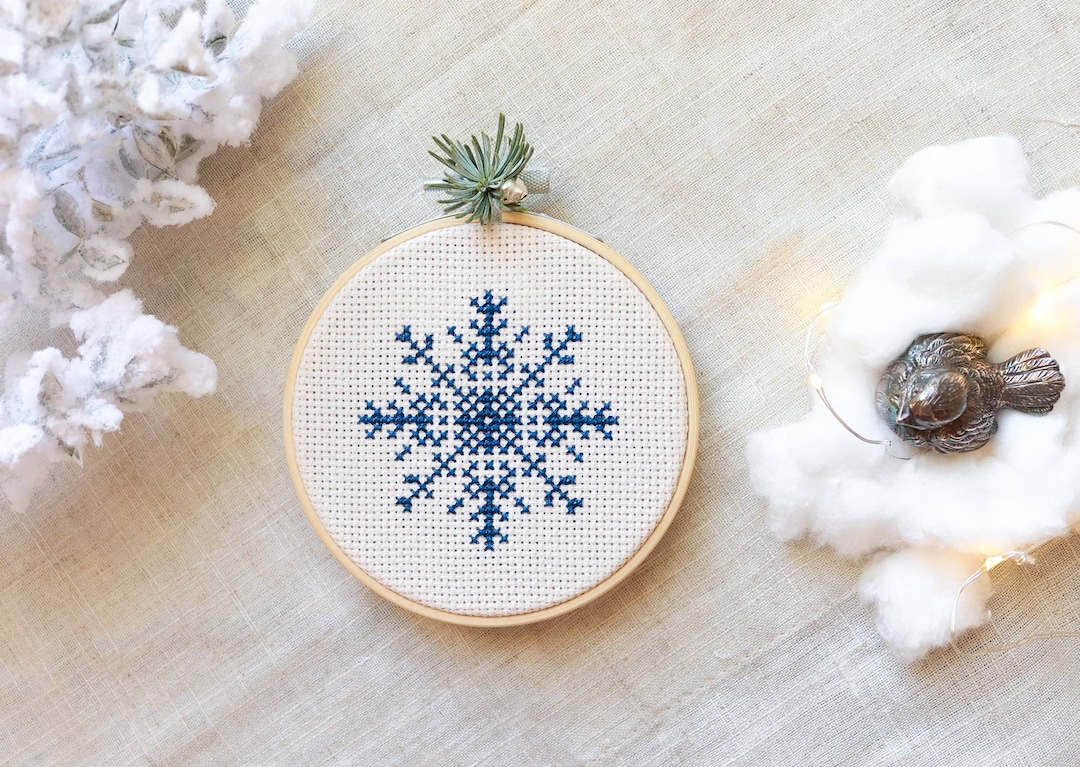 Snowflake Cross Stitch Pattern, Christmas Ornament Cross Stitch Pattern ...