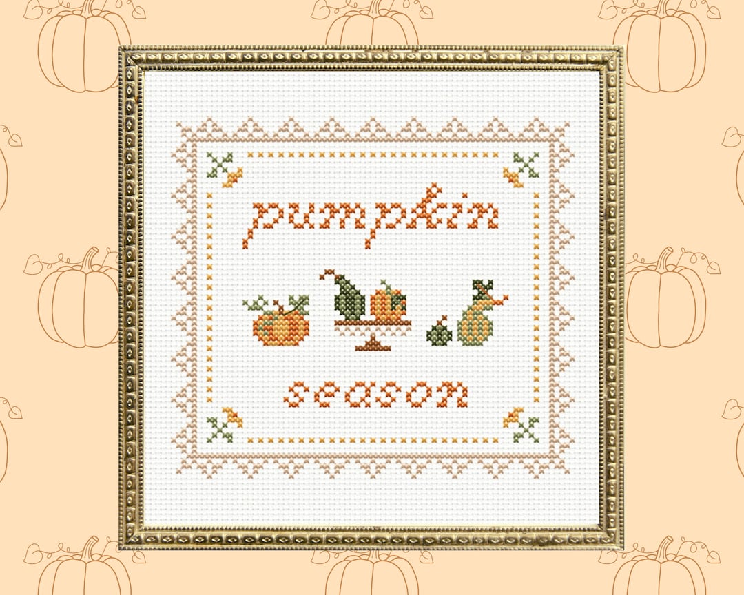Pumpkin Season Cross Stitch Pattern, Autumn, Fall Cross Stitch ...