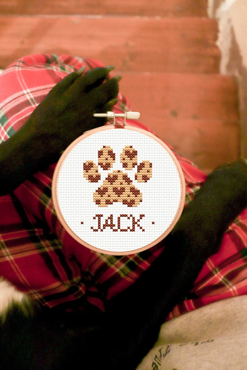 Paw Cross Stitch Pattern Custom Cross Stitch Pattern Pet - Etsy