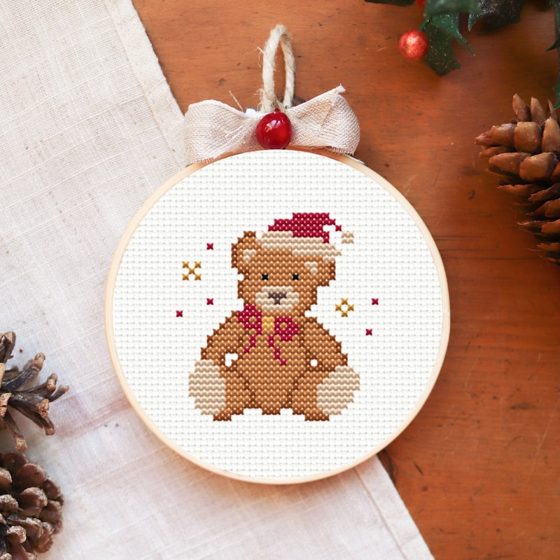 Teddy Cross Stitch - Etsy