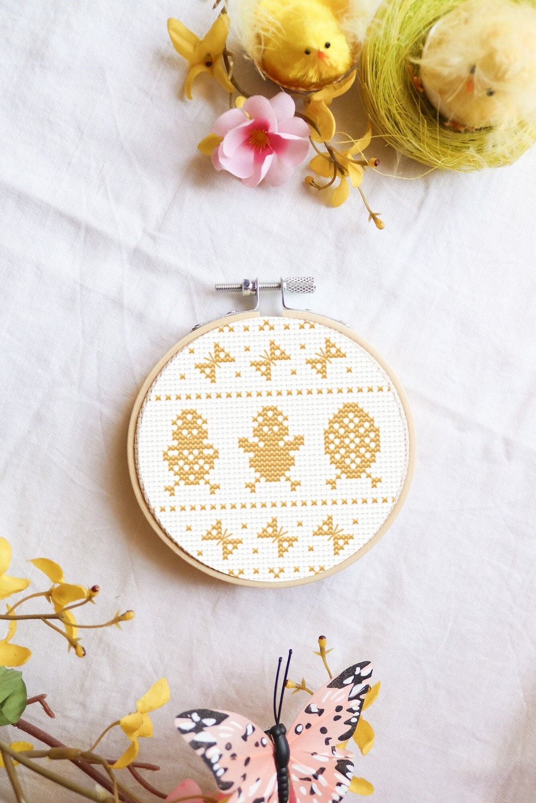Easter Cross Stitch Pattern, Easter Ornament, Chicks Cross Stitch ...