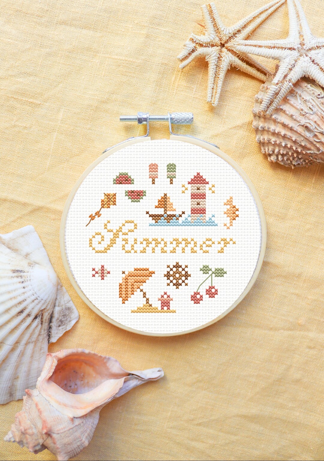 Summer Cross Stitch Pattern, Beach Cross Stitch Pattern, Beach House ...