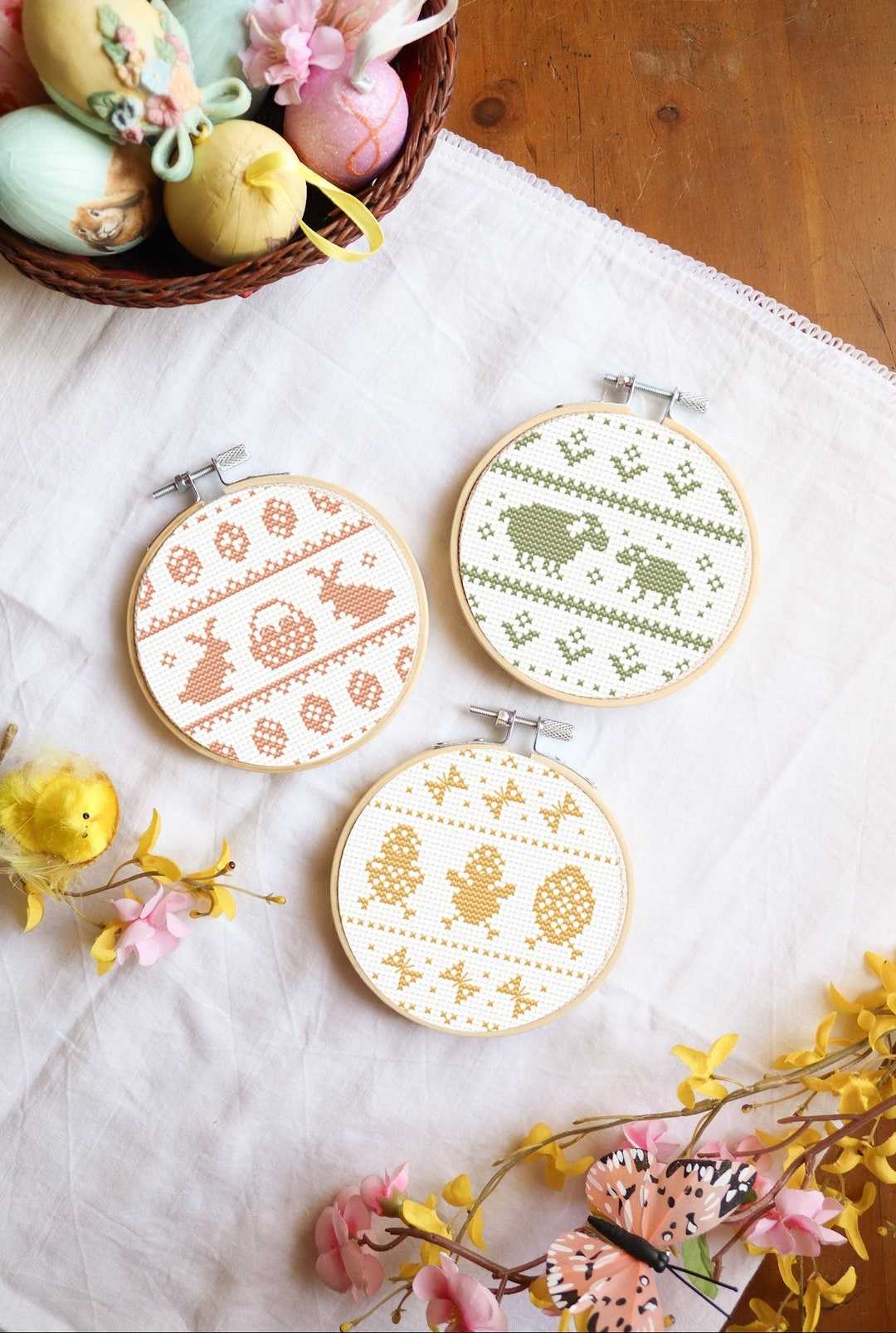 Easter Cross Stitch Patterns, Bundle of Cross Stitch Patterns, Spring ...