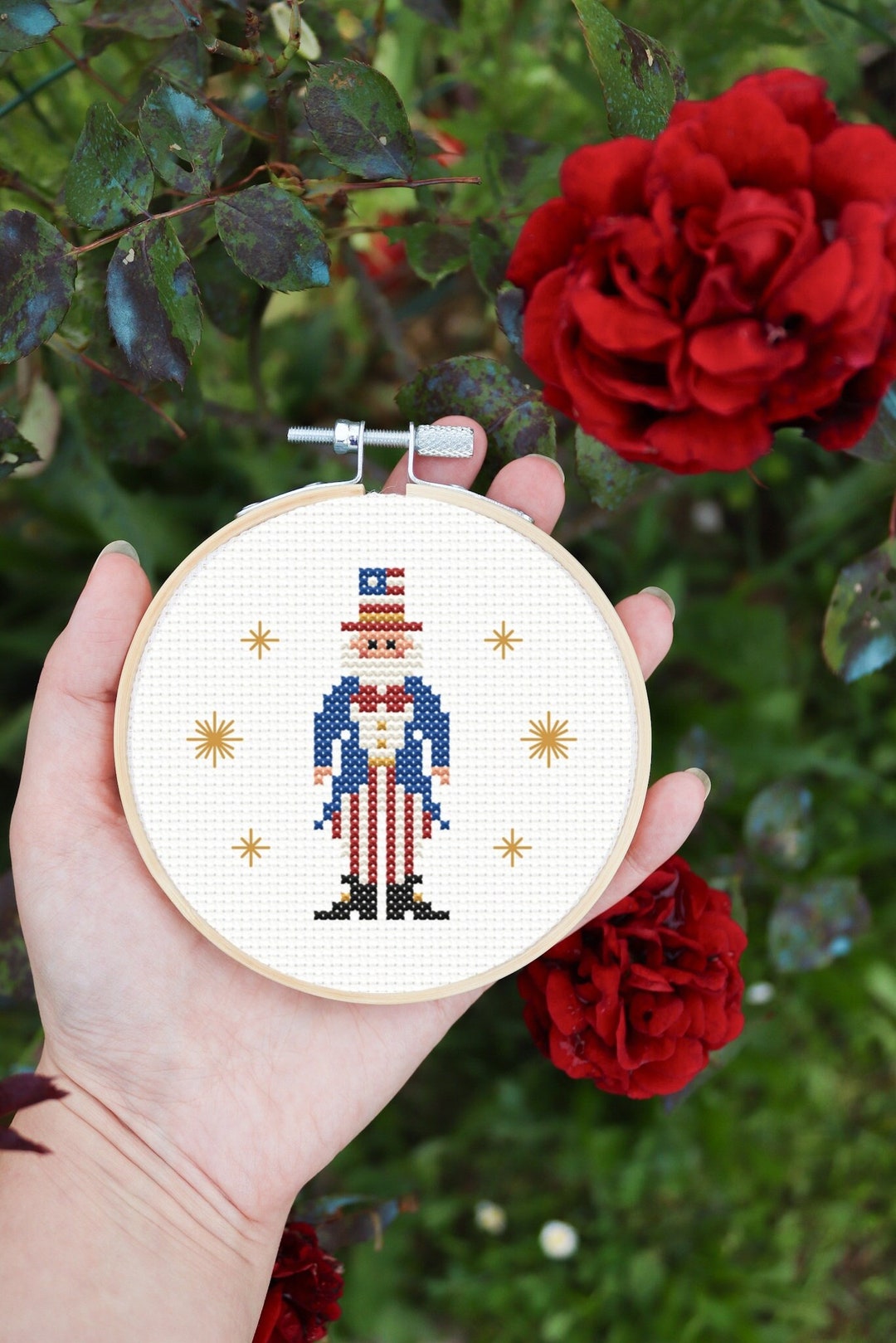 Patriotic Cross Stitch Pattern, Fourth of July Cross Stitch Pattern, Independence Day Ornament ...