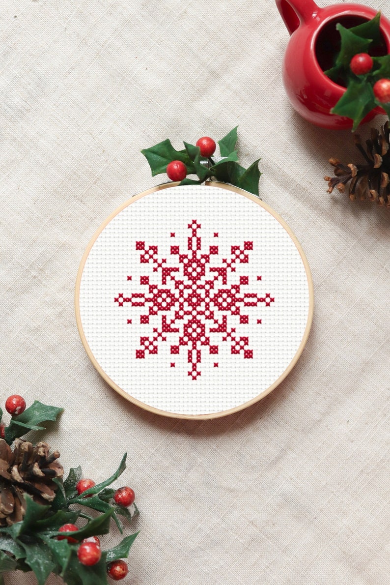 Snowflakes Cross Stitch Patterns, Christmas Cross Stitch Patterns, Mini ...