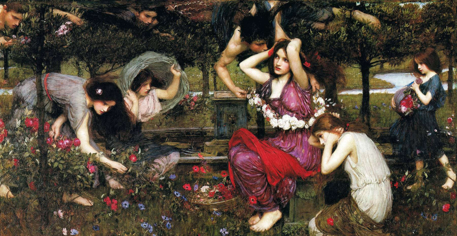 Waterhouse, John William John William Waterhouse Flora and the Zephyrs ...