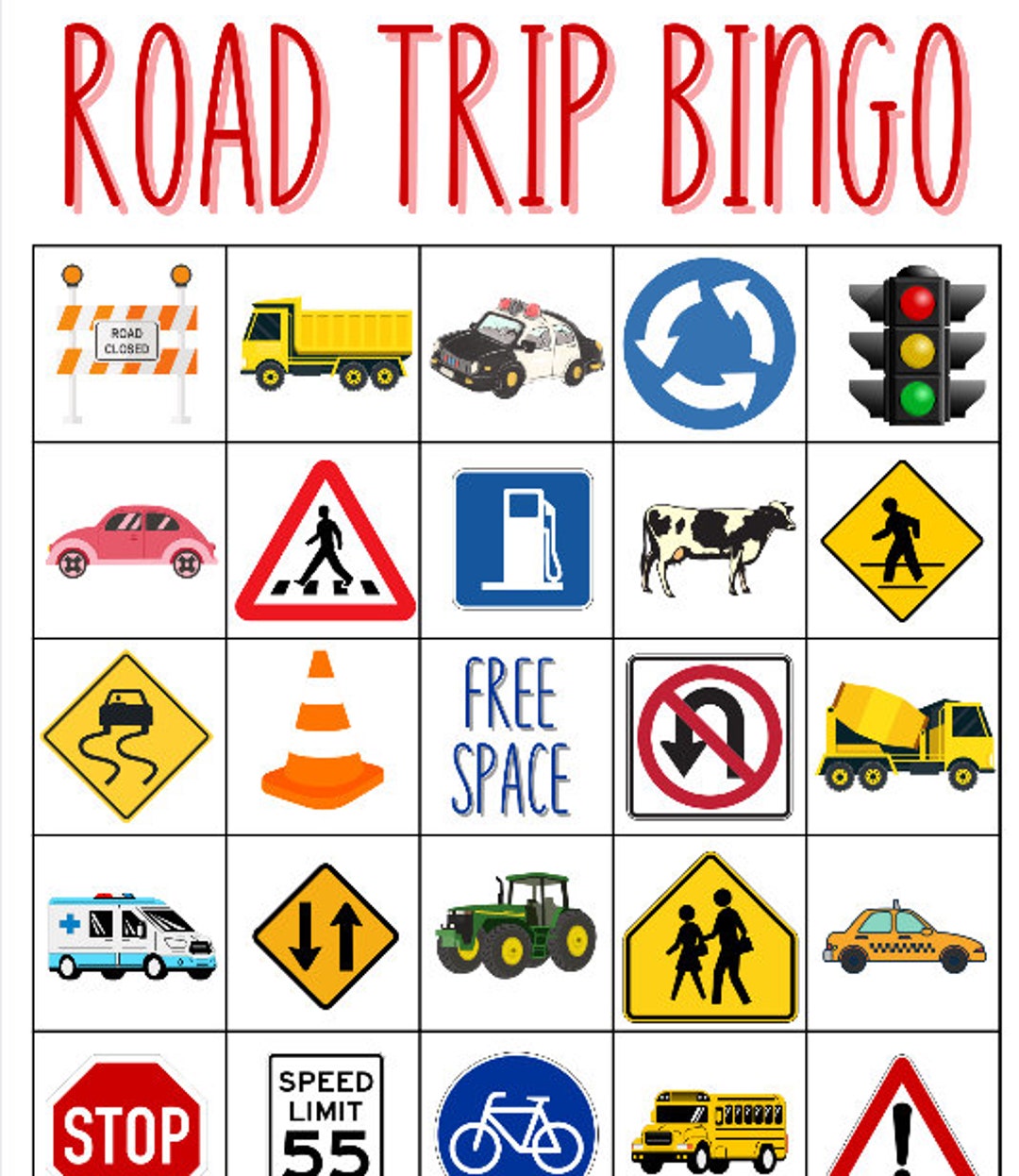 Road Bingo for Families - Etsy