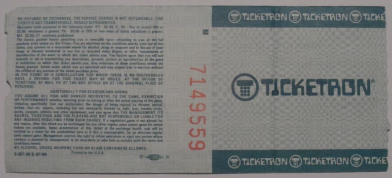 Robert Plant & Stevie Ray Vaughan 1988 Original Ticket Stub Rochester ...