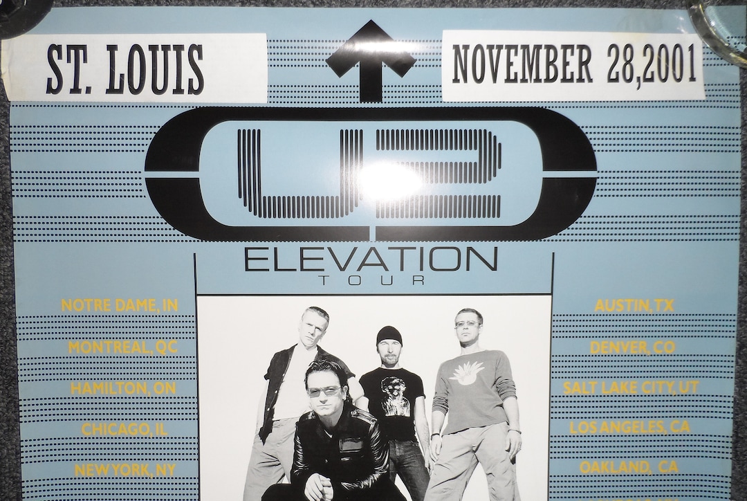 U2 Elevation Tour Poster, St. Louis 2001, Original North America Leg - Etsy