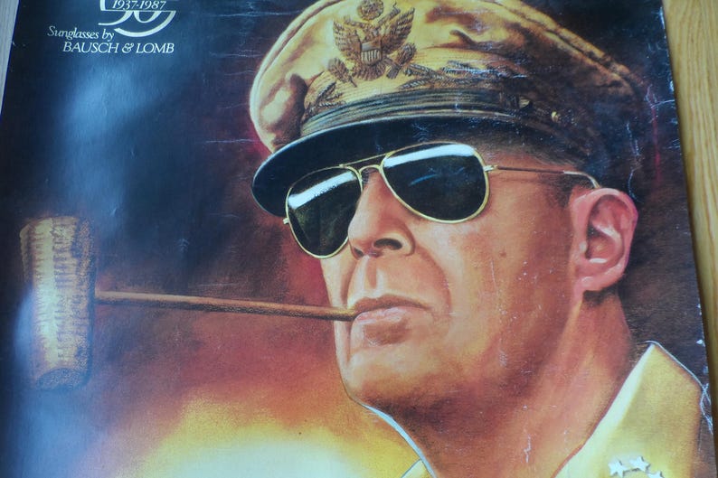 Ray Ban 50 Years 1987 Heavy Board Poster General Douglas Macarthur the ...