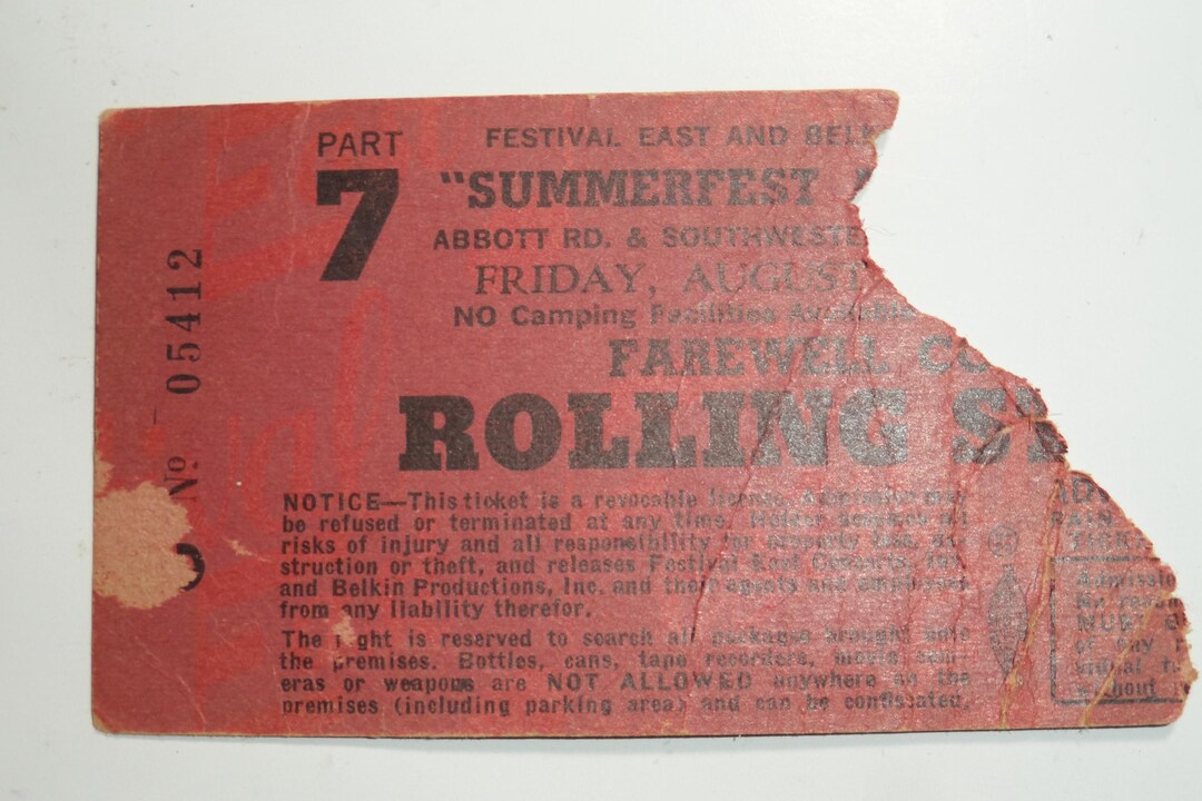 Rolling Stones Rare 1975 Ticket Stub Rich Stadium Buffalo NY US Tour ...