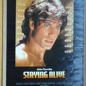 Staying Alive John Travolta Original 1983 Movie Poster Bee Gees ...