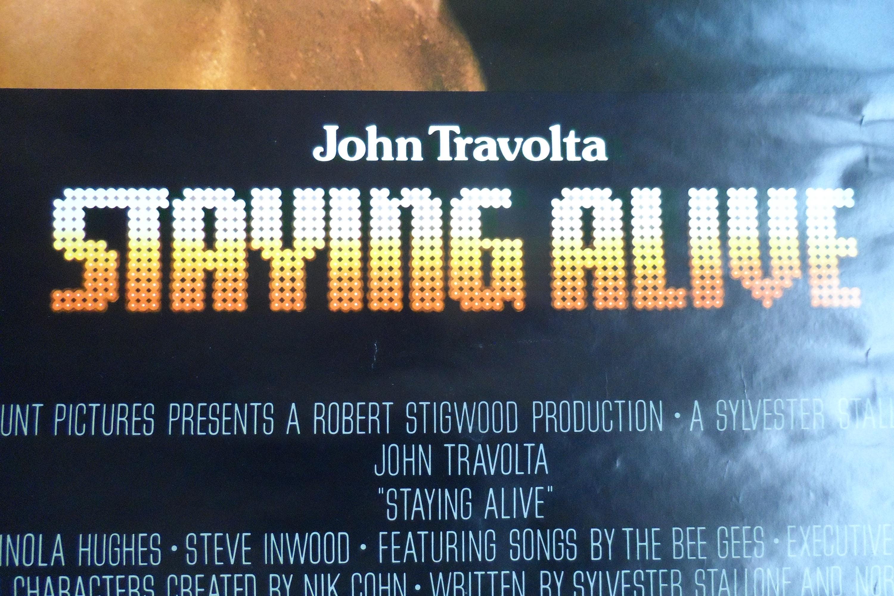 Staying Alive John Travolta Original 1983 Movie Poster Bee Gees ...