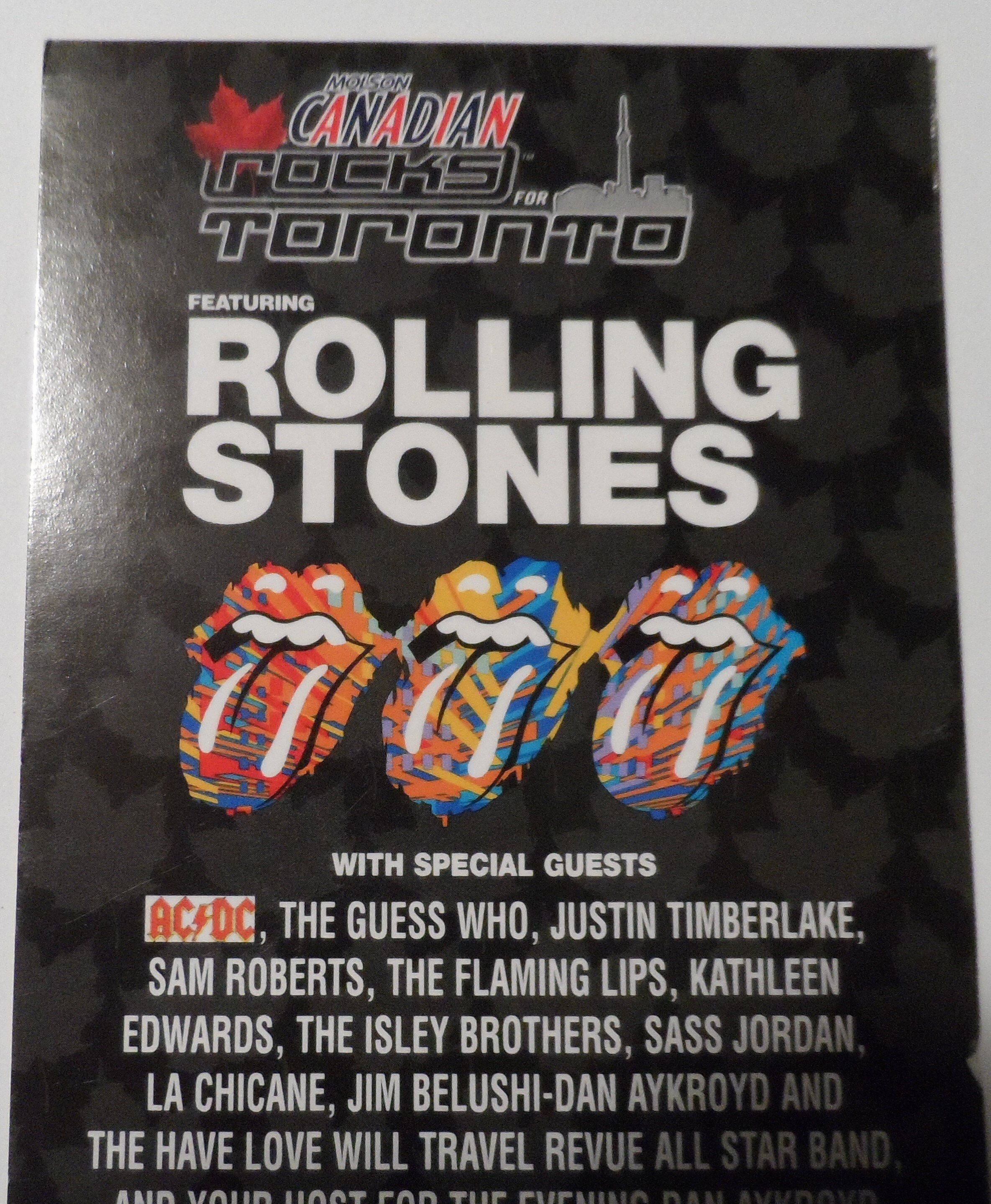 Rolling Stones 2003 Toronto Sars Concert Full Vintage Ticket AC DC ...