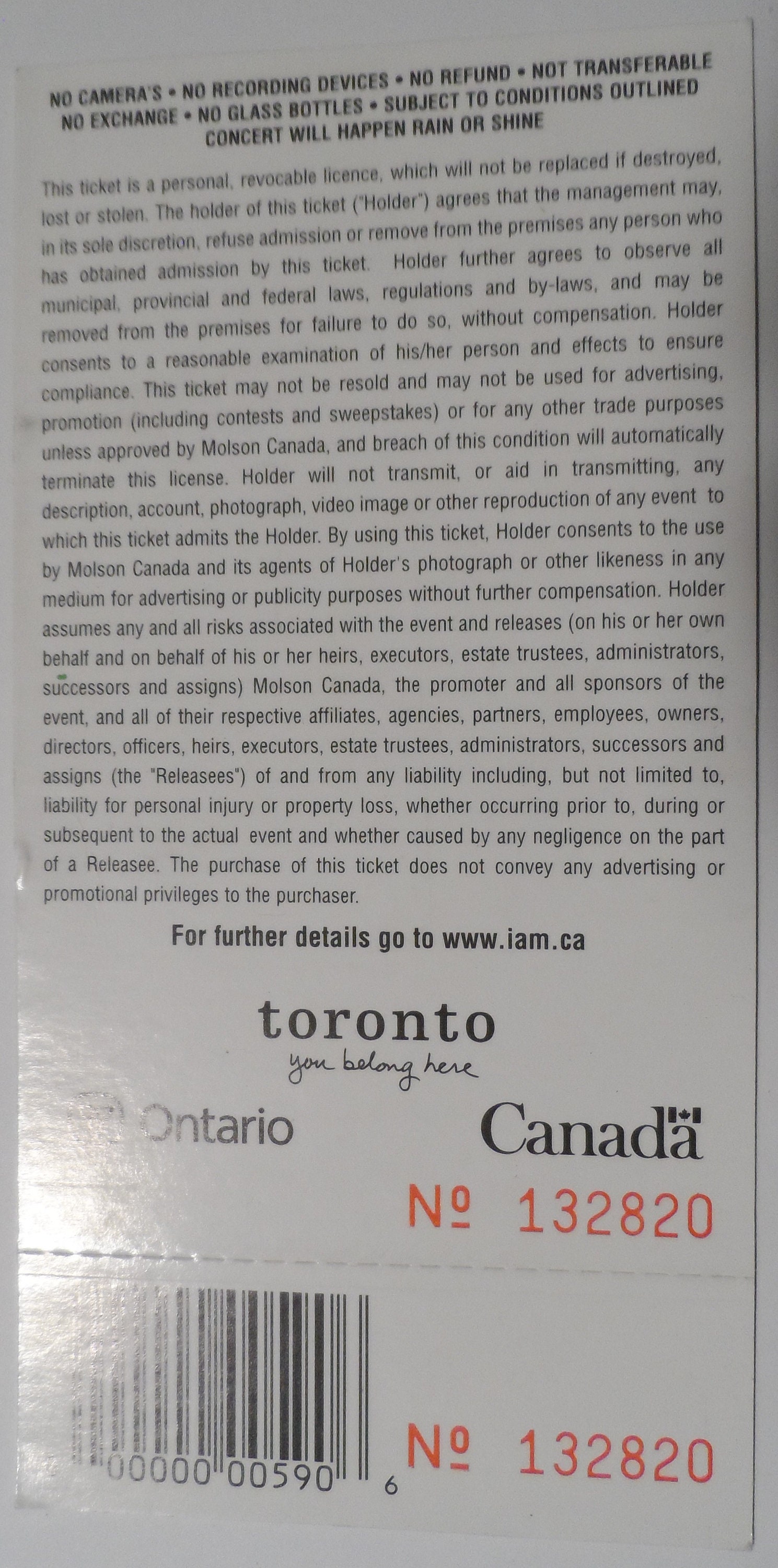 Rolling Stones 2003 Toronto Sars Concert Full Vintage Ticket AC DC ...