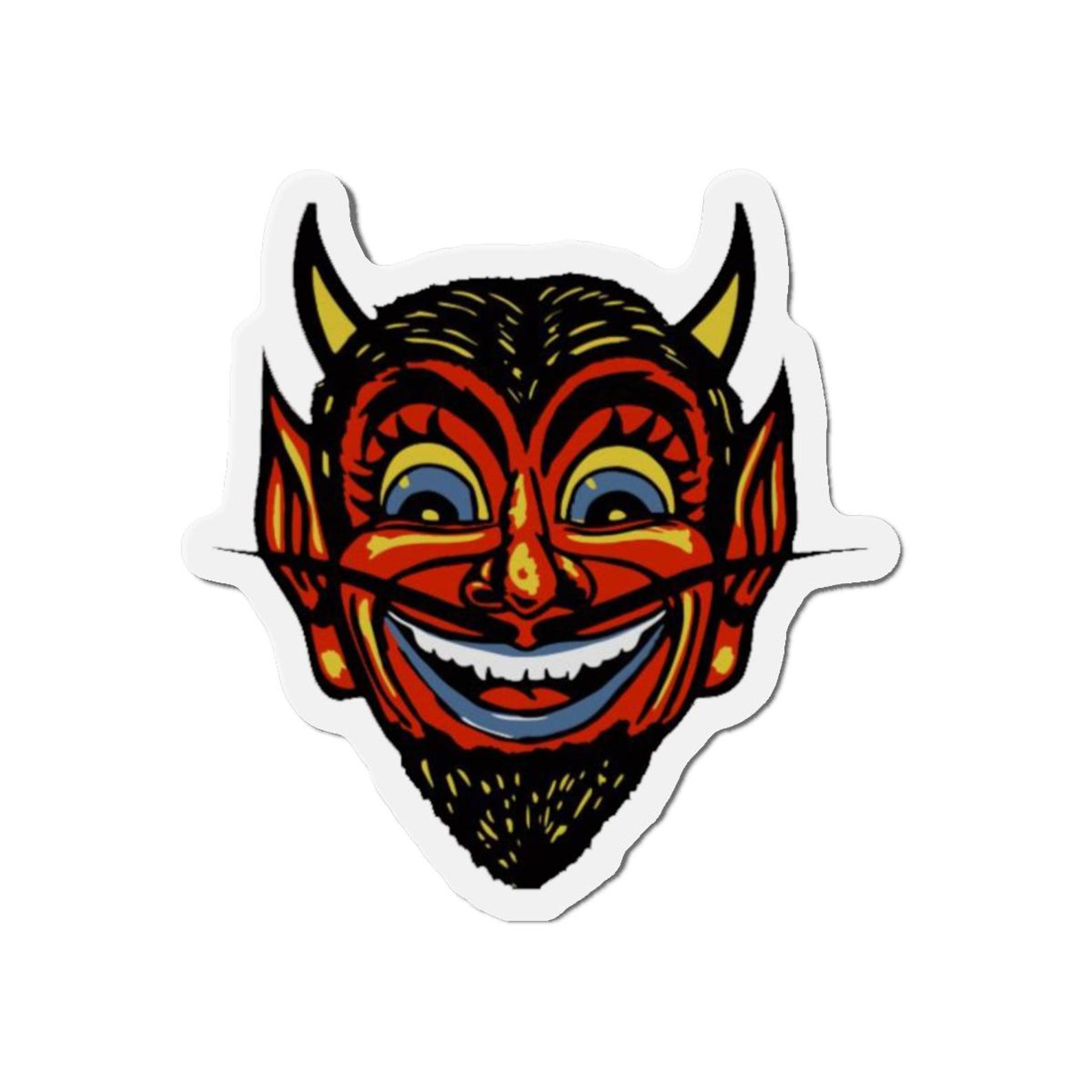 Vintage Halloween Devil Die-cut Magnet: Spooky Retro Fridge Decor - Etsy