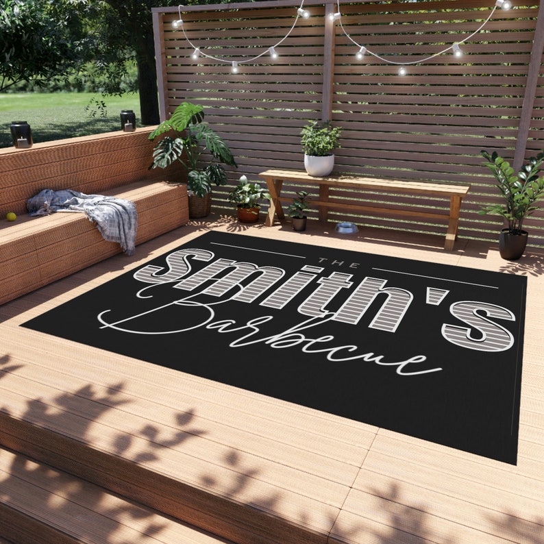Grill Mat Personalized Outdoor Rug for Dad's BBQ Smoker - Etsy