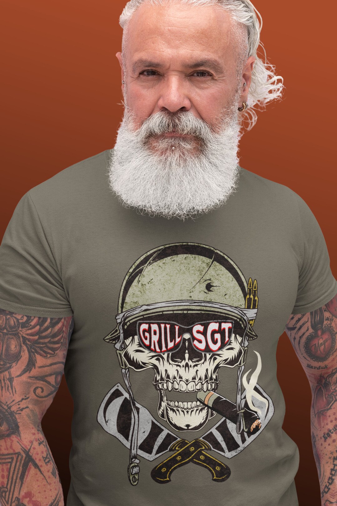 Grill Sergeant Shirt: Skull BBQ Enthusiast Dad Gift - Etsy