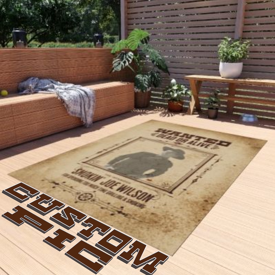 Custom Rug Wanted Poster Design, Buyer Photo Upload Gift Personalized ...