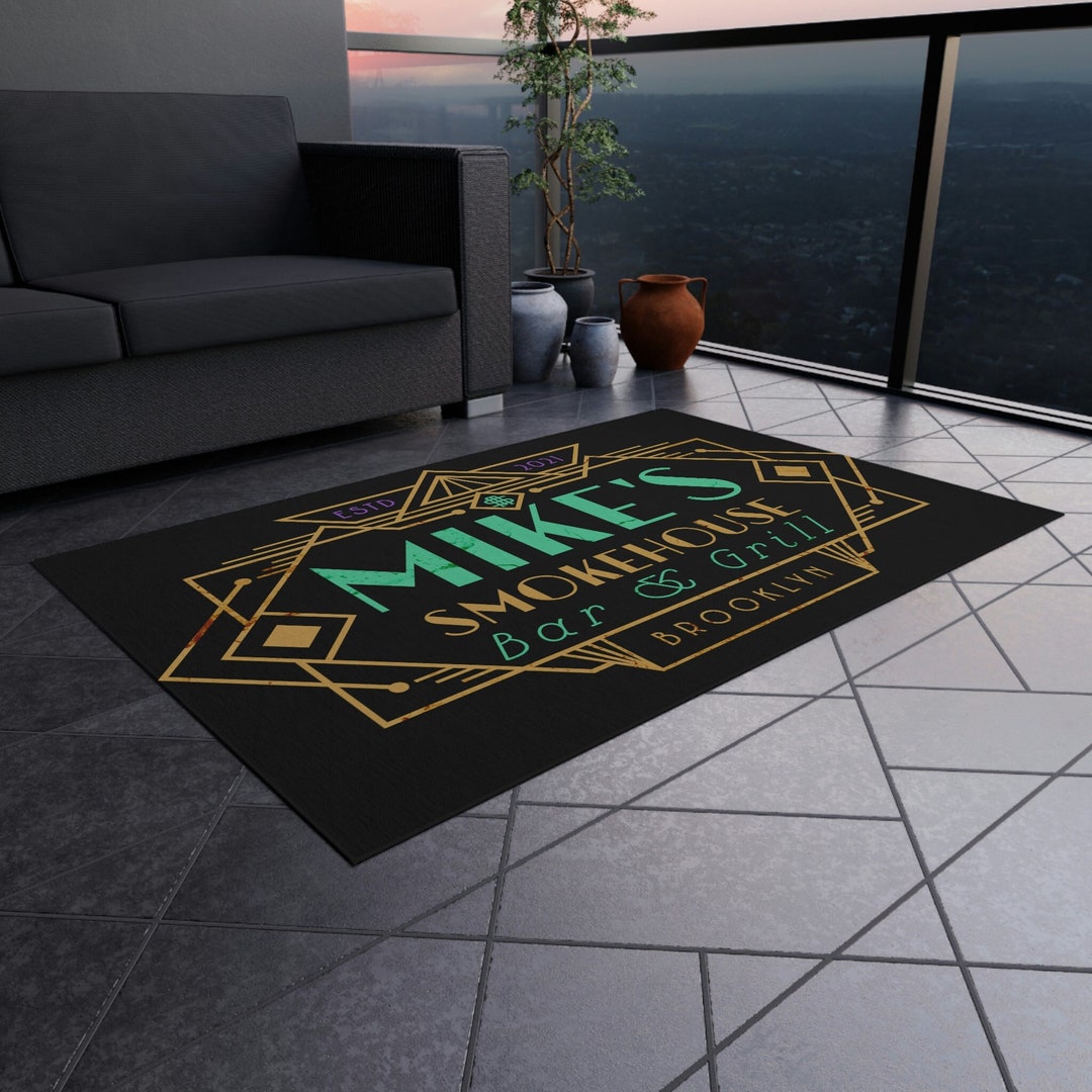 Personalized Outdoor Rug for Dad's BBQ Smoker Perfect - Etsy