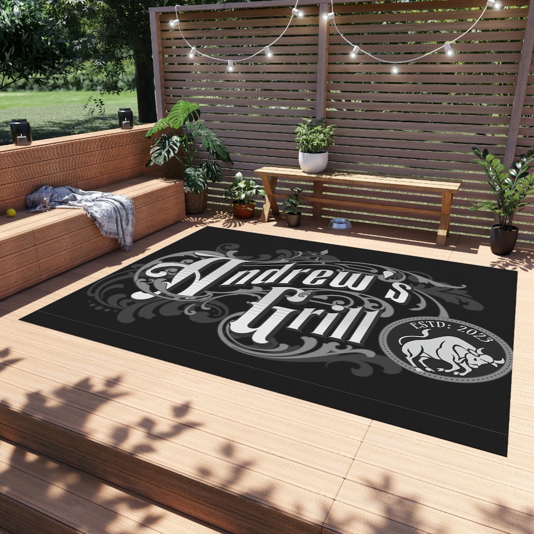 Personalized Outdoor Rug for Dad's BBQ Smoker - Perfect Backyard BBQ ...