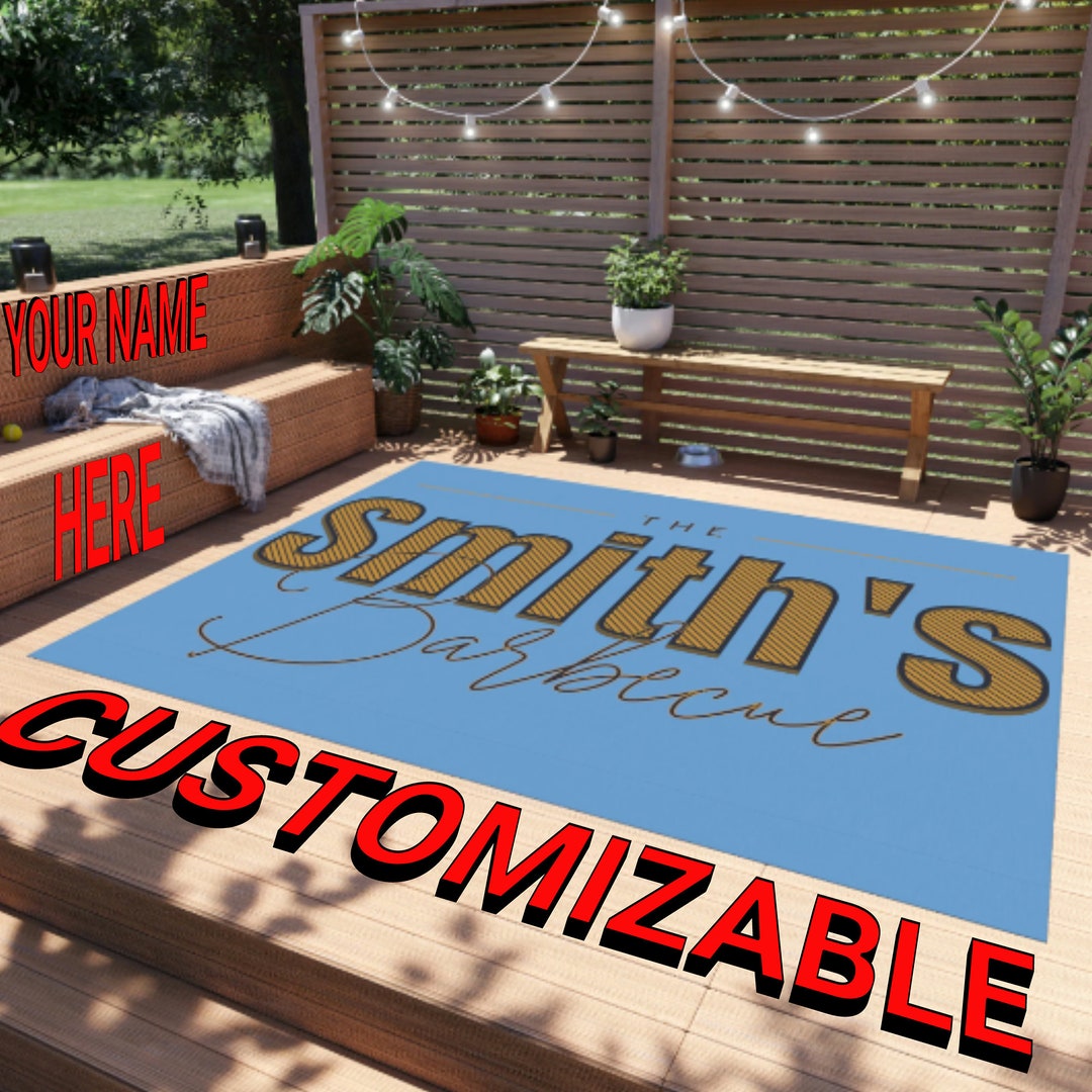 Grill Mat Personalized Outdoor Rug for Dad's BBQ Smoker Backyard BBQ ...
