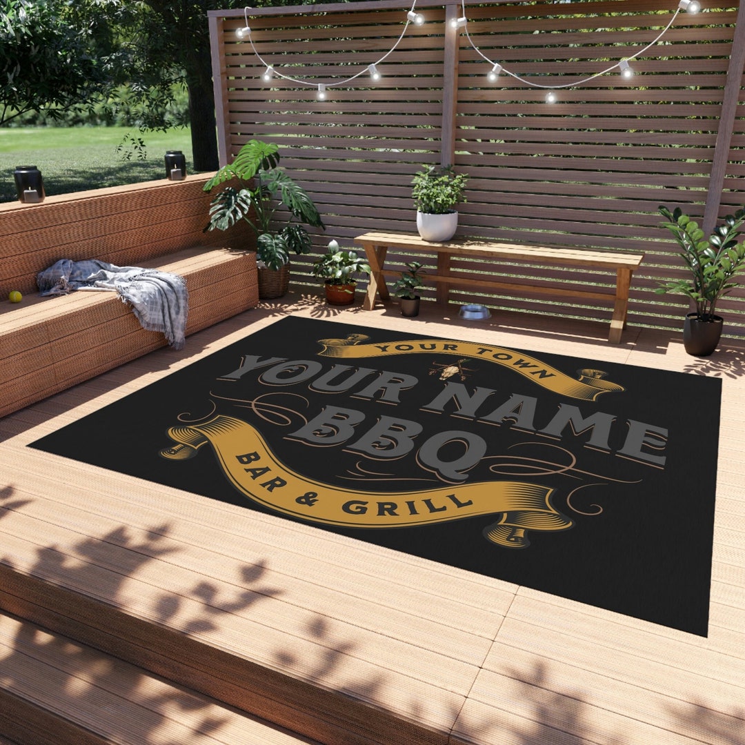 Personalized BBQ Rug: Outdoor Grill Mat, Backyard Decor Gift - Etsy New ...