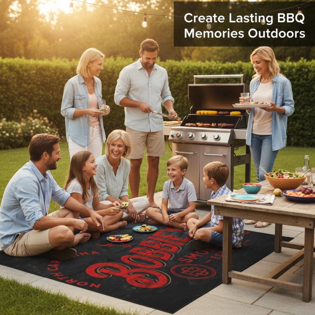 Personalized BBQ Grill Mat: Dad's Smoker Rug, Backyard Barbecue Decor ...