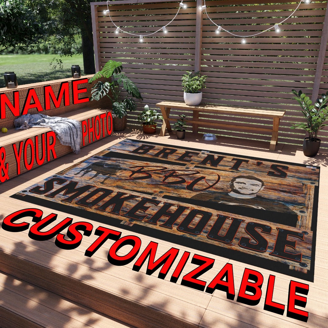 Personalized BBQ Grill Mat With Your Photo, Non-slip Custom Dad Gift on ...