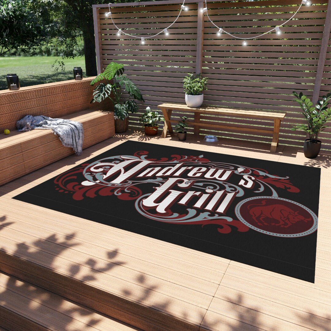Personalized Outdoor Rug for Dad's BBQ Smoker - Perfect Backyard BBQ ...