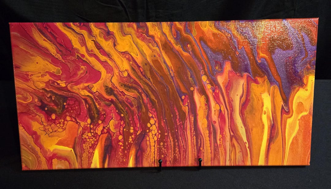 Orange Lava Flow Acrylic Painting on Canvas - Etsy