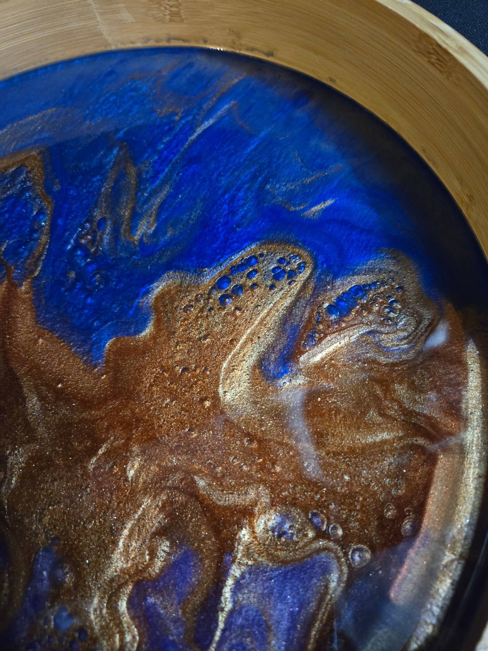 Colorful Serving Tray With Purple, Gold and Blue Acrylic Swirls - Etsy