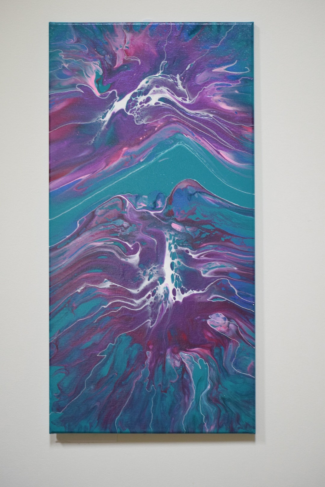 Confusion Acrylic Painting of Teals, Purples and More. Handmade Unique ...