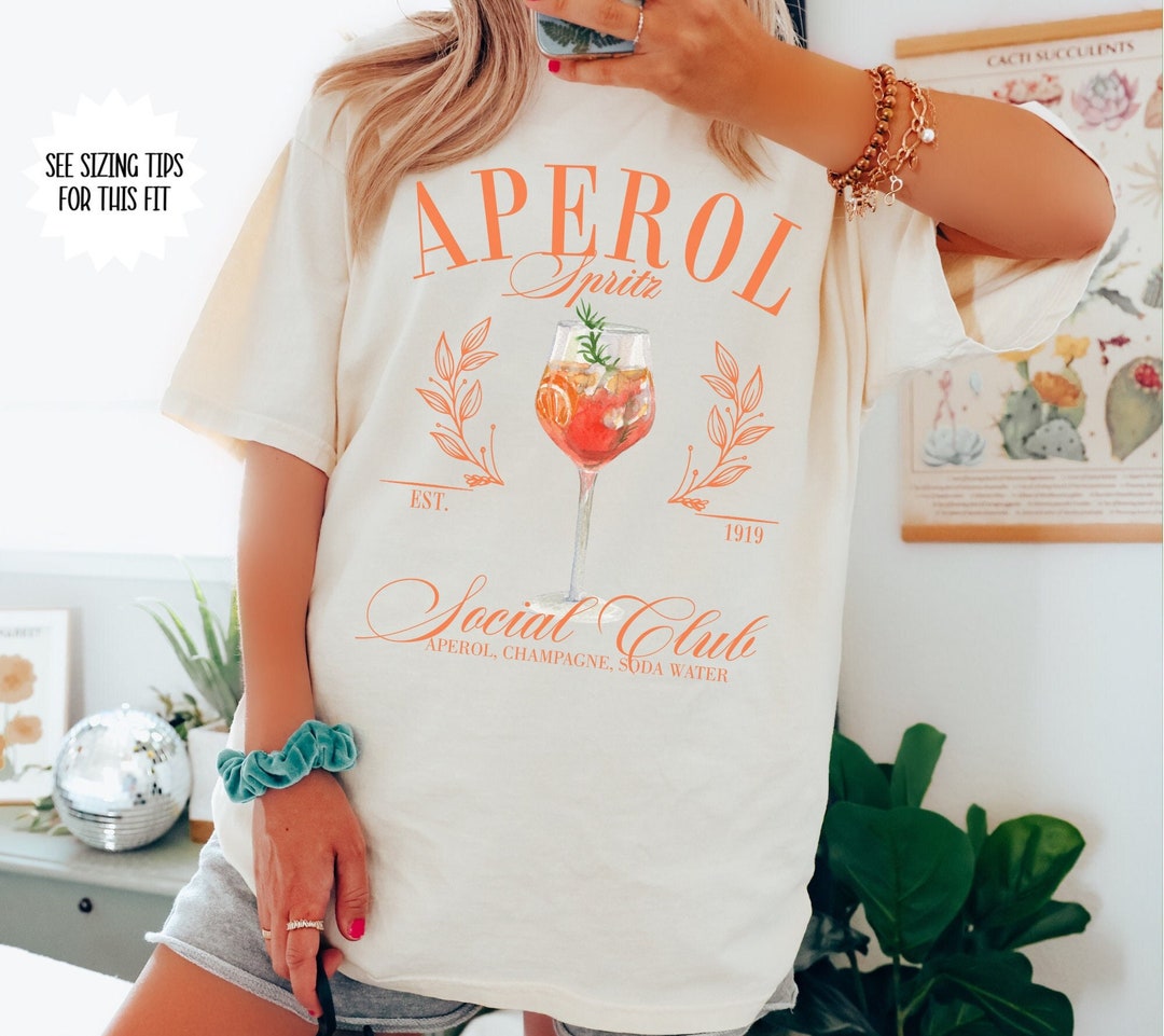 Aperol Spritz Social Club Womens Comfort Club T-shirt, Cute Girls Trip ...