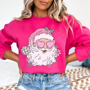 Disco Santa Sweatshirt, Preppy Christmas Sweatshirt, Trendy Santa ...