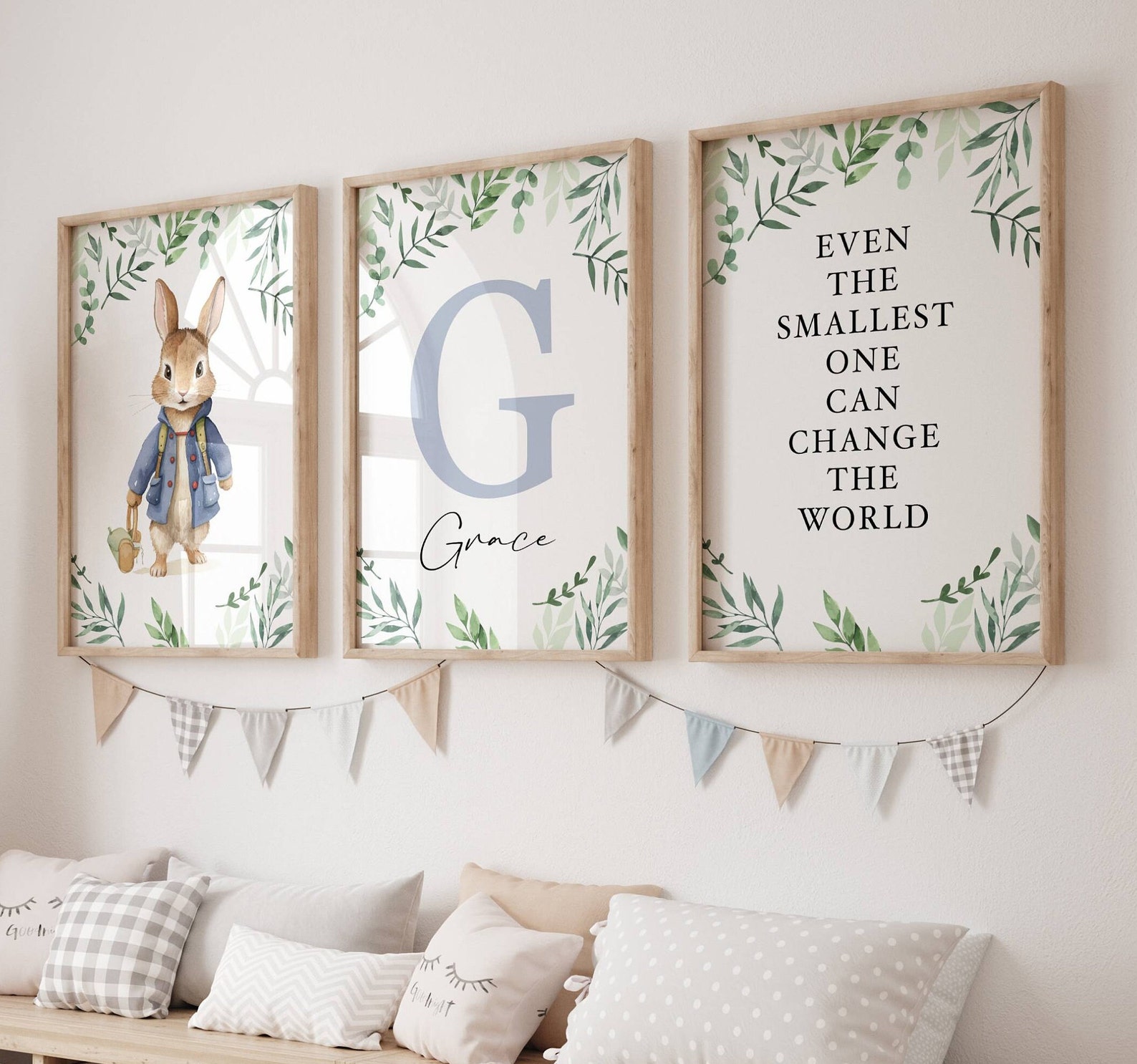 Peter Rabbit Inspired Nursery Wall Art Prints Set of 3 Personalised - Etsy