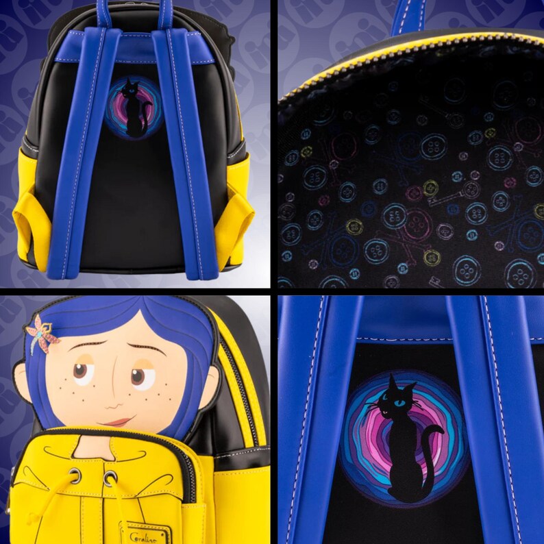 Loungefly Coraline Mini Backpack Yellow Coat Rucksack - Etsy