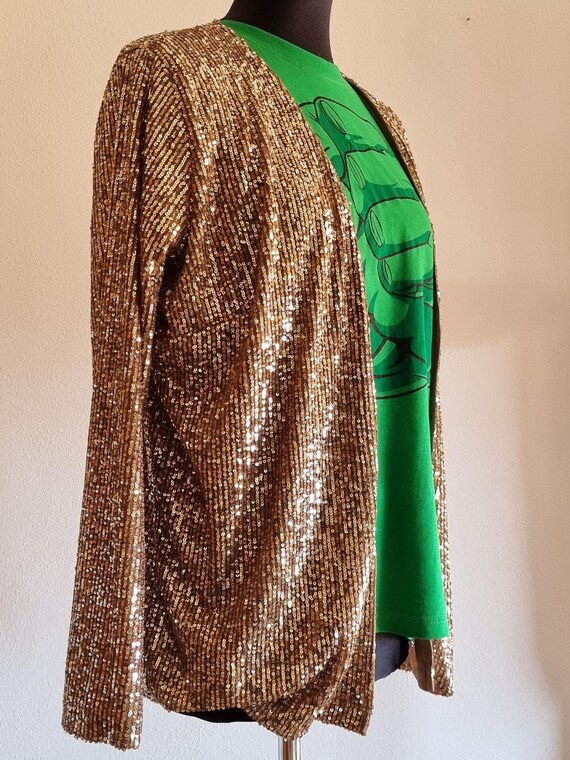Long Gold Shimmer Cardigan