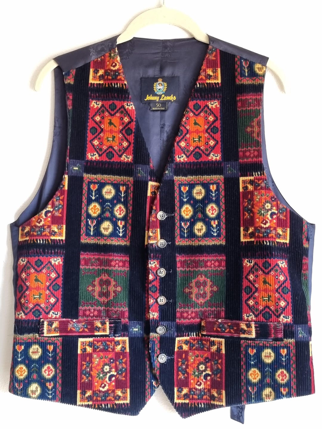 Vintage Johnny Lambs Vest, Made in Italy, Size 50 - Etsy