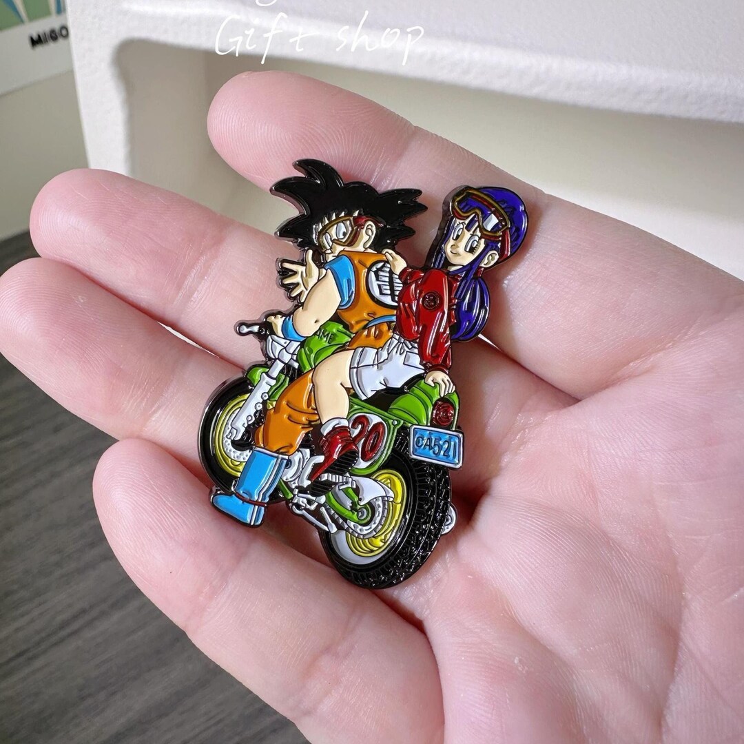 Dragon Ball Dbz Goku Riding on Bike Enamel Pin Pins Anime Gift for Boys ...