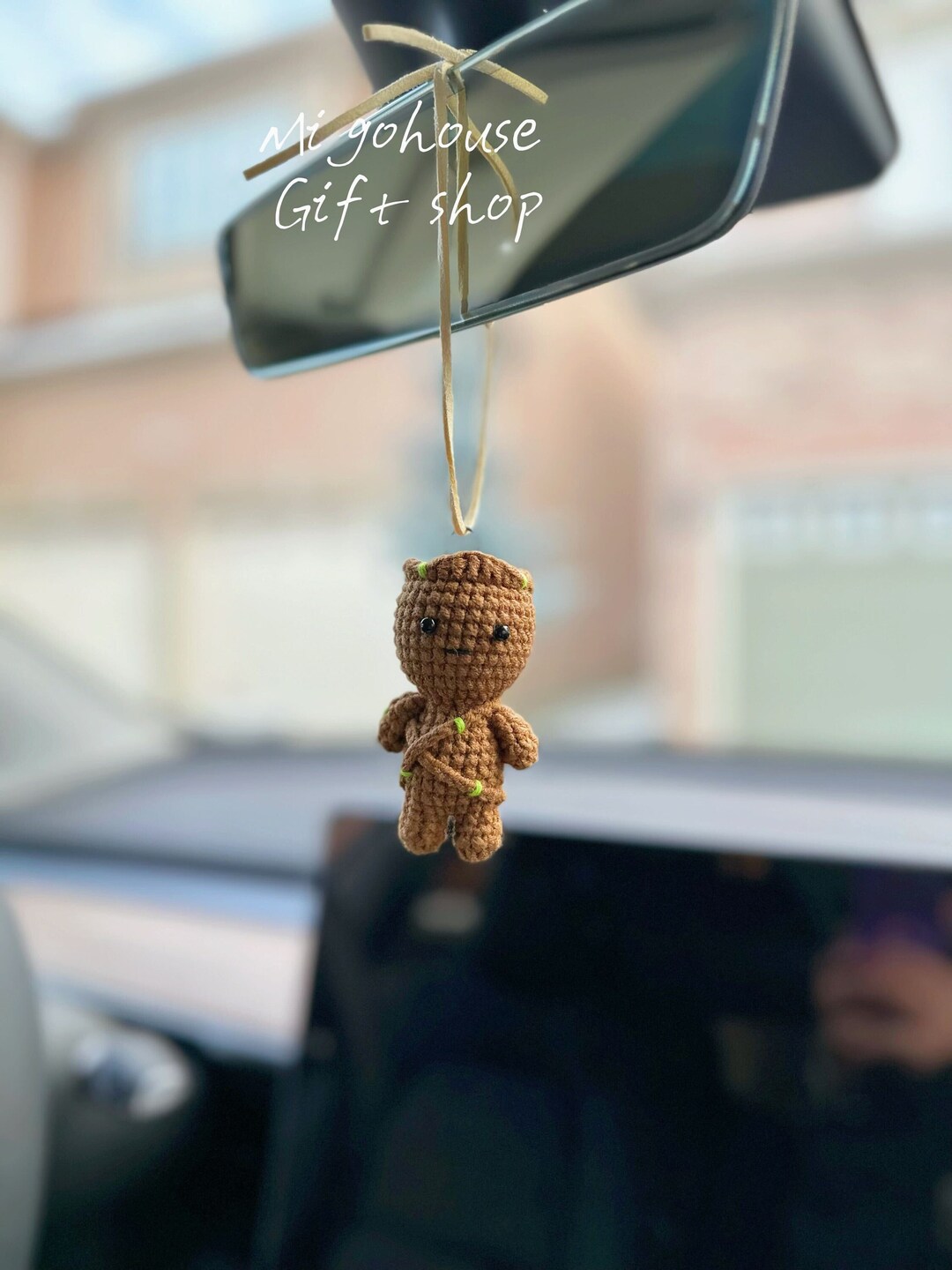 Handmade Crochet Cute Baby Groot Car Hanging, Key Chain Bag Hanging ...