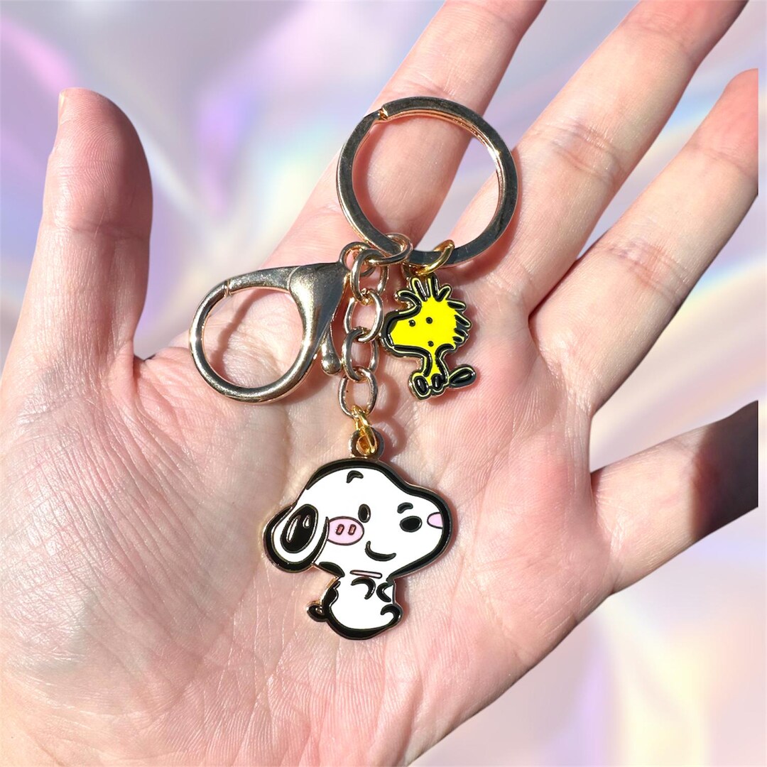 Snoopy and Woodstock Enamel Keychain | Snoopy Keychain | Woodstock ...