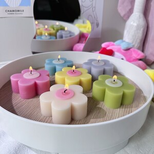 Daisy Candle Flower Candle Pastel Candles Pastel Color Candle Spring ...